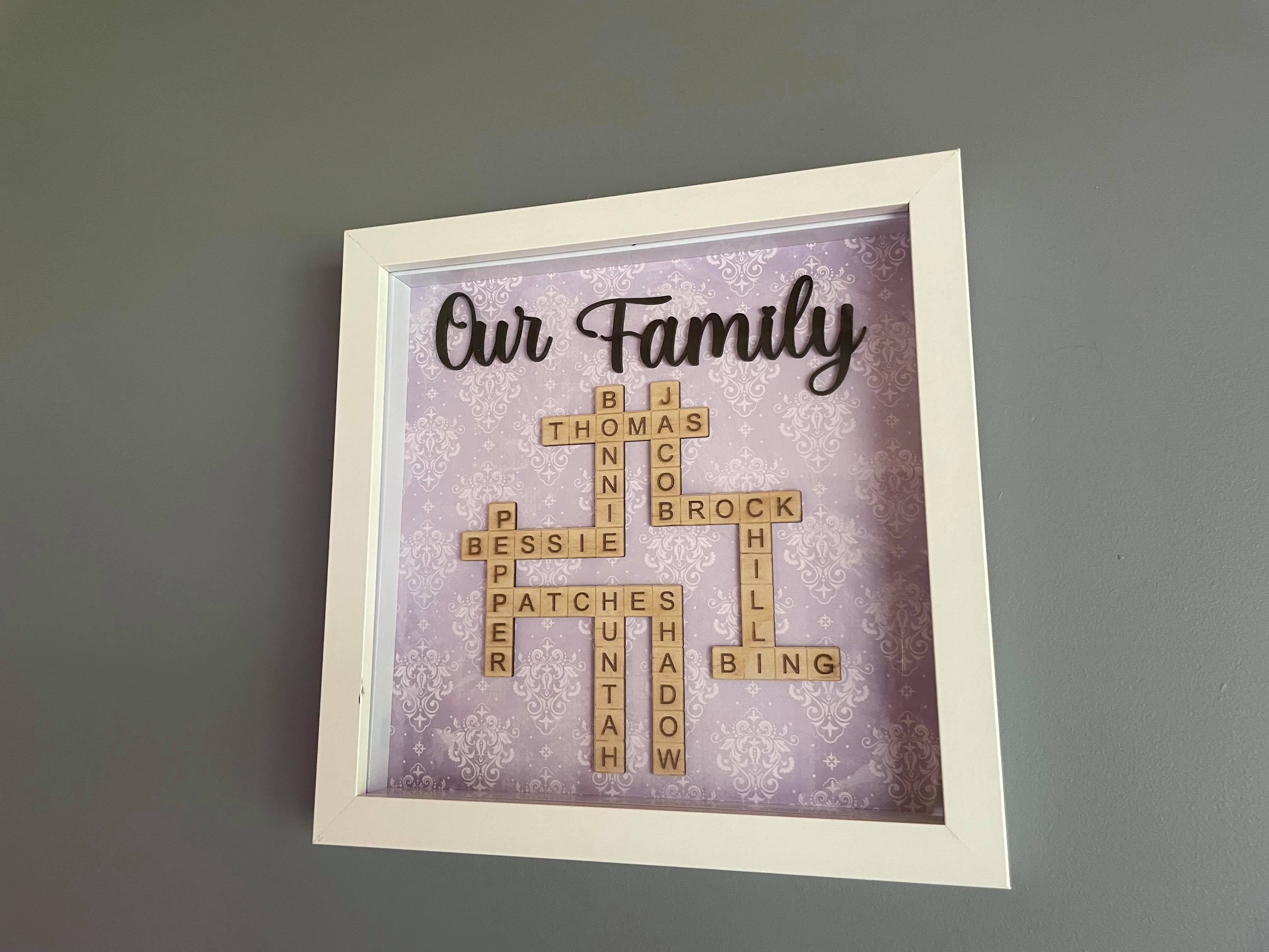 Our Family scrabble – Bons blocks and laser crafts