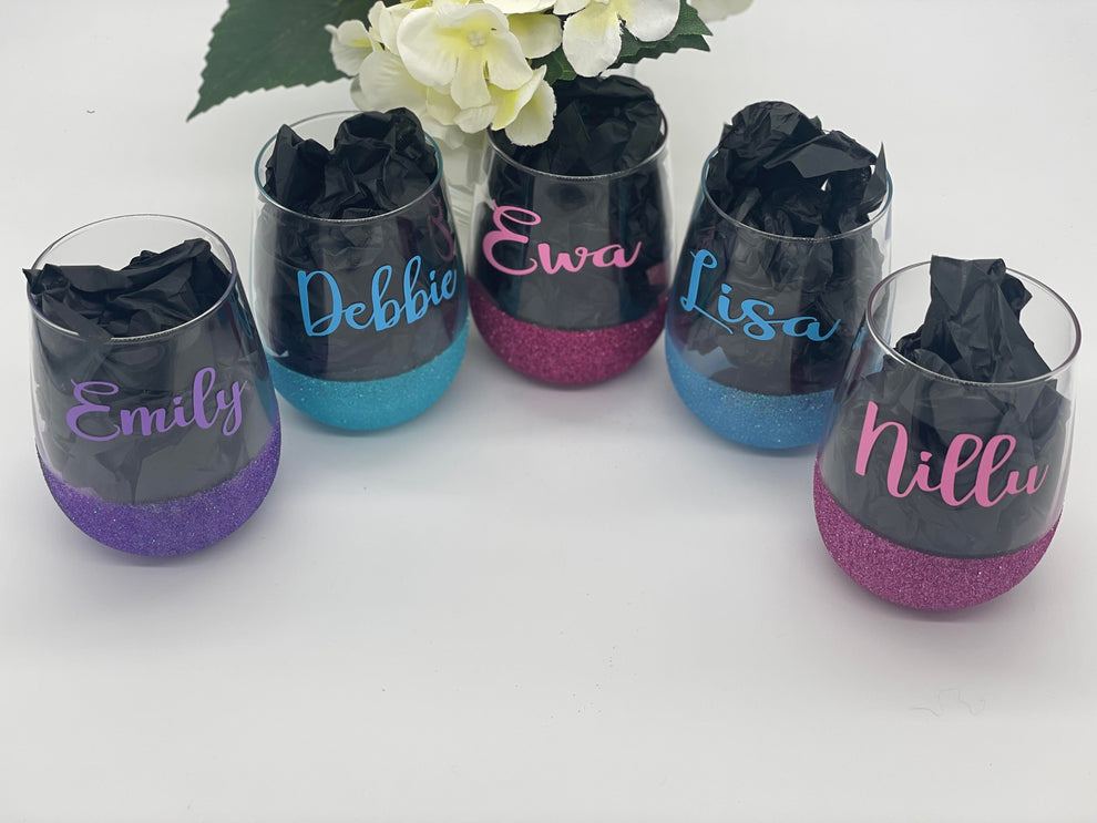 Glitter Stemless wineglass – Bons blocks and laser crafts