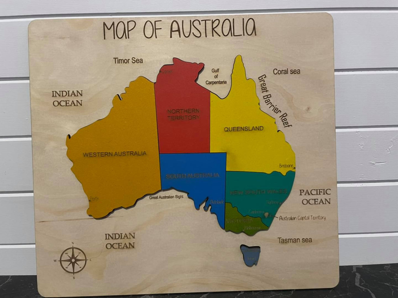 Map of Australia Puzzle – Bons blocks and laser crafts